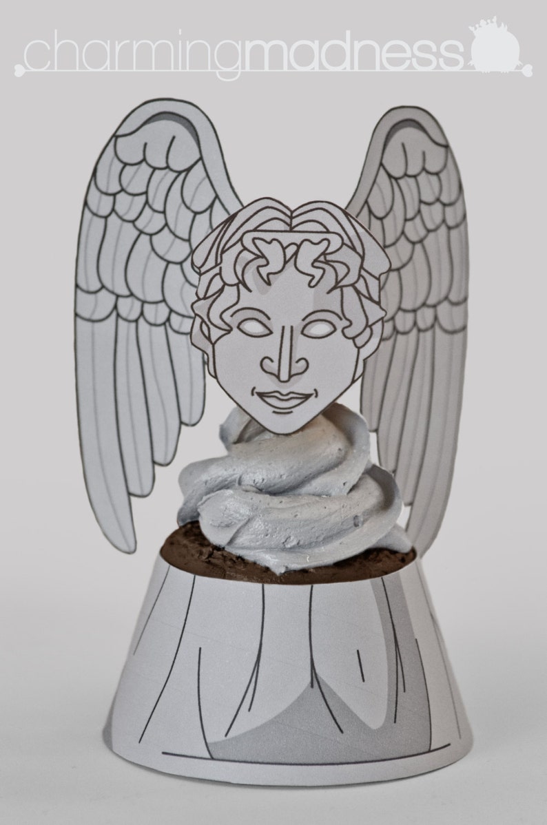 Weeping Angel Inspired Cupcake Wrappers & Toppers PDF - Etsy