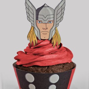 Thor Inspired Cupcake Wrappers & Toppers PDF | Etsy