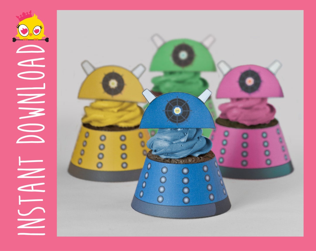 Dalek Inspired baby Shower Cupcake Wrappers & Toppers PDF - Etsy