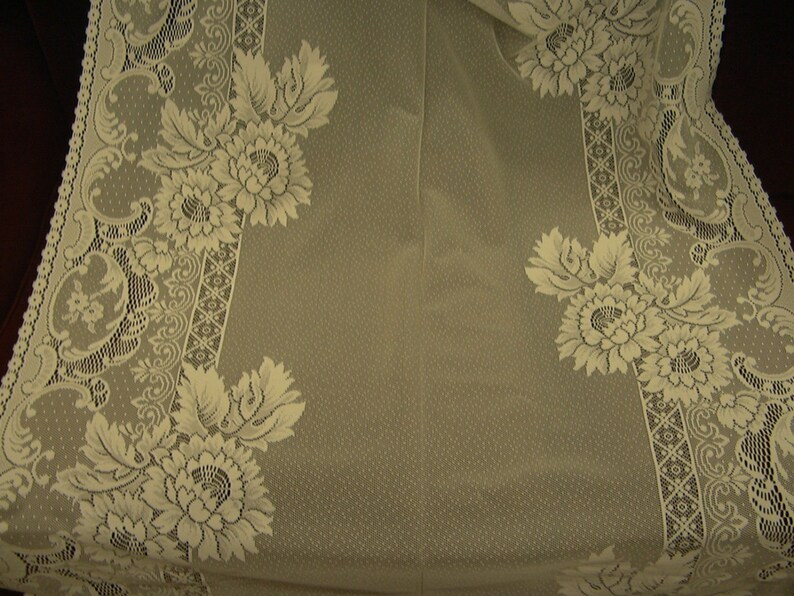 Drapery Floral Lace Fabric German Import Craft Tablecloth Wedding 36 ...