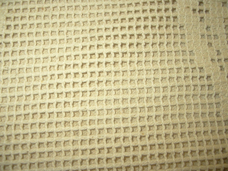 Vintage Open Weave Floral Crochet Look Cotton Imported Drapery Fabric ...