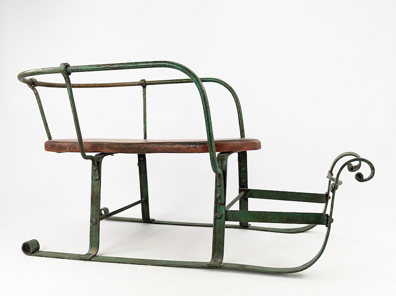 Doll Sled Sleigh Iron With Wooden Seat 14 Inches Long Spring - Etsy