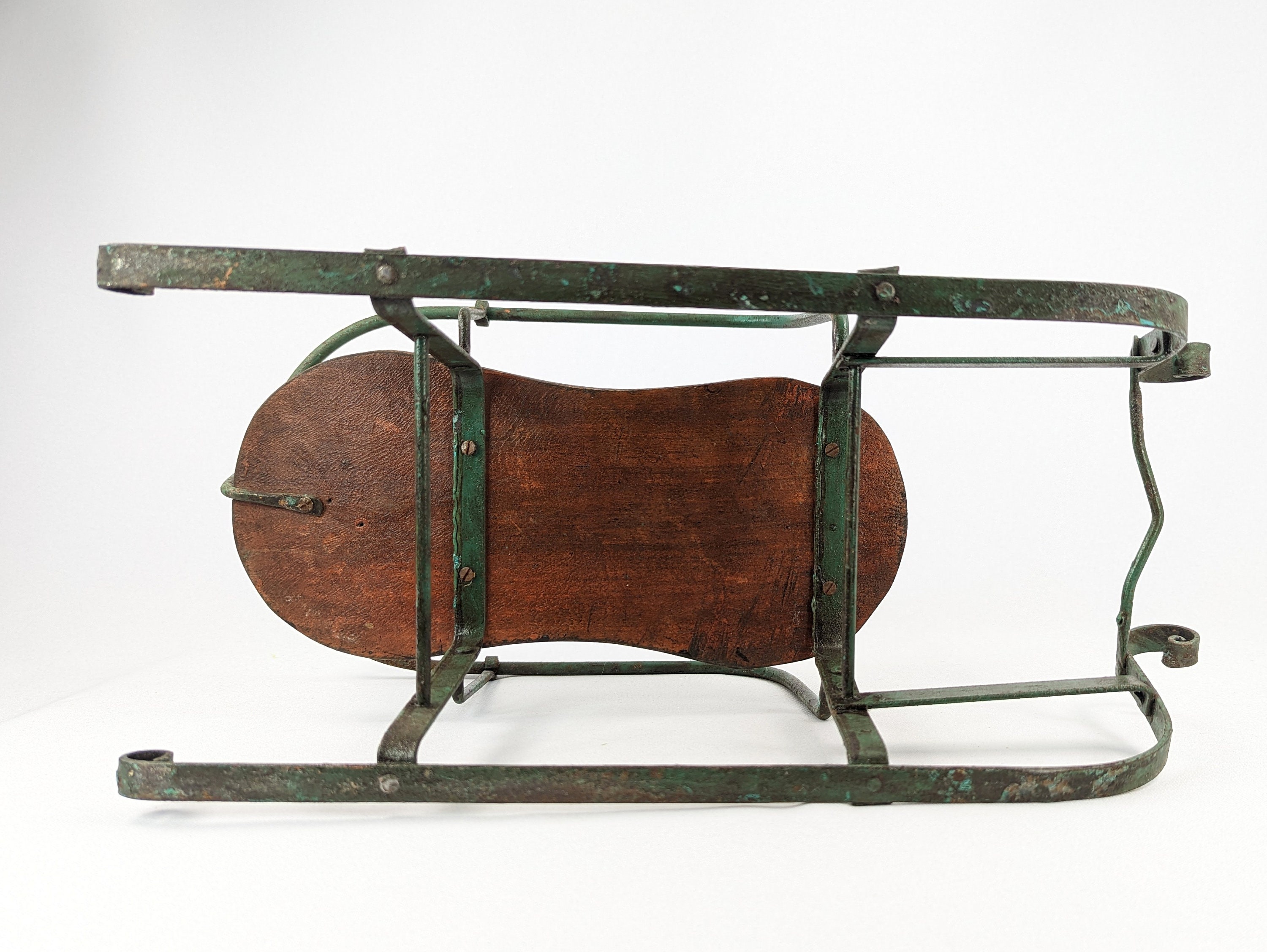 Doll Sled Sleigh Iron With Wooden Seat 14 Inches Long Vintage Spring ...