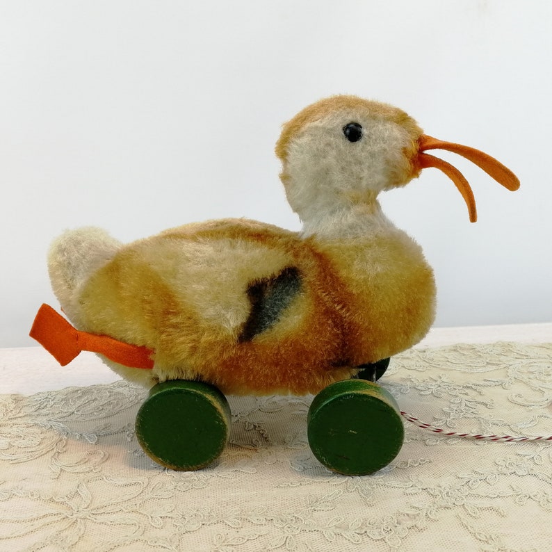 Steiff Duck on Wheels 7 Inches Vintage 1949 to 64 Made - Etsy