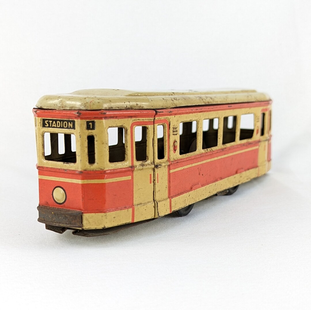 Tin Tram 10 Inches Flywheel Drive 1950s German Vintage Makers Mark - Etsy