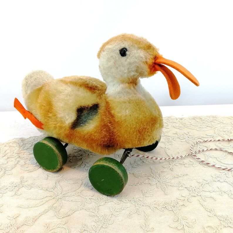 Steiff Duck on Wheels 7 Inches Vintage 1949 to 64 Made - Etsy
