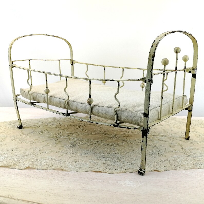 Antique Doll Cot White Metal 13 by 7 Inches 1910s German | Etsy