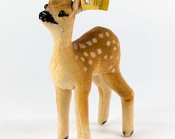 Steiff Fawn Deer With Button Lying 14 Inches Vintage 1965 to 1967 Made ...