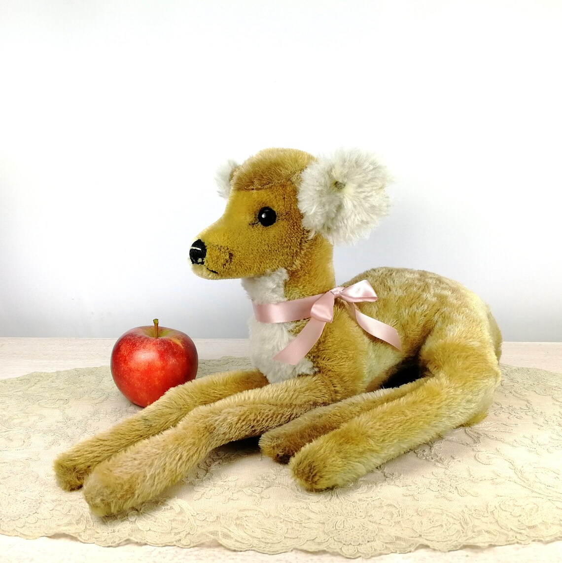Steiff Fawn Deer With Button Lying 14 Inches Vintage 1965 to - Etsy