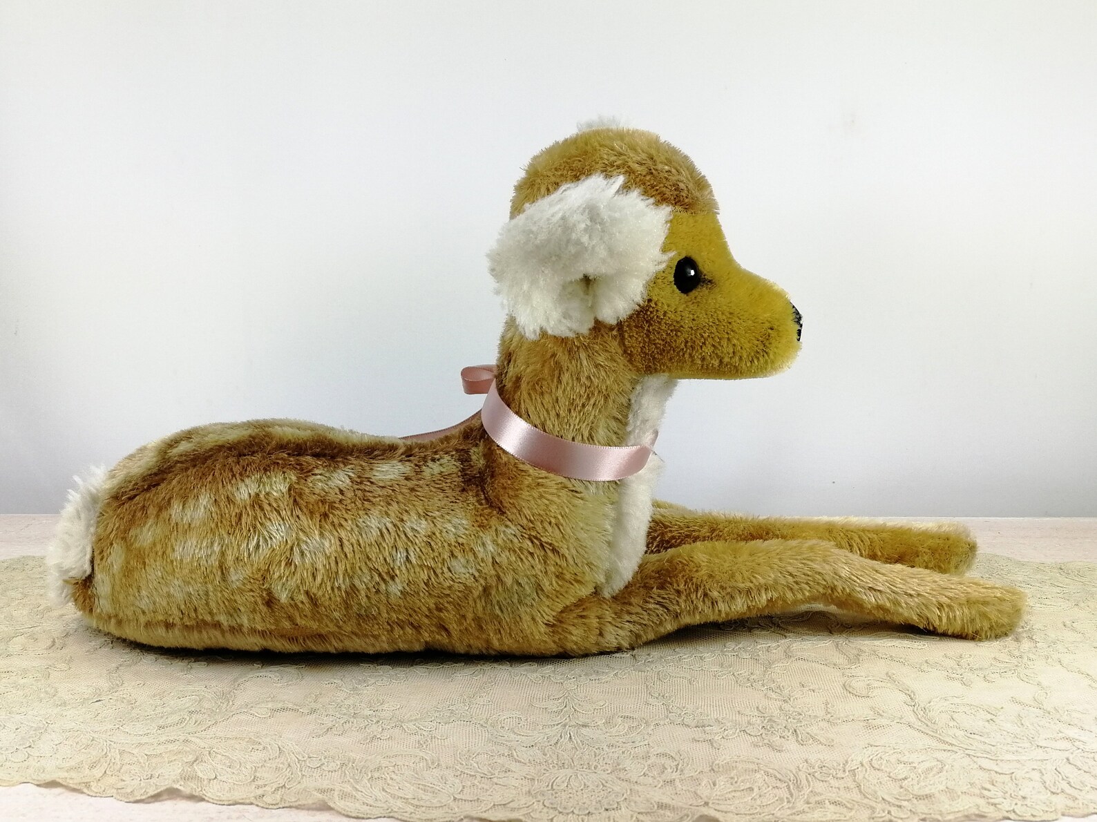 Steiff Fawn Deer With Button Lying 14 Inches Vintage 1965 to - Etsy