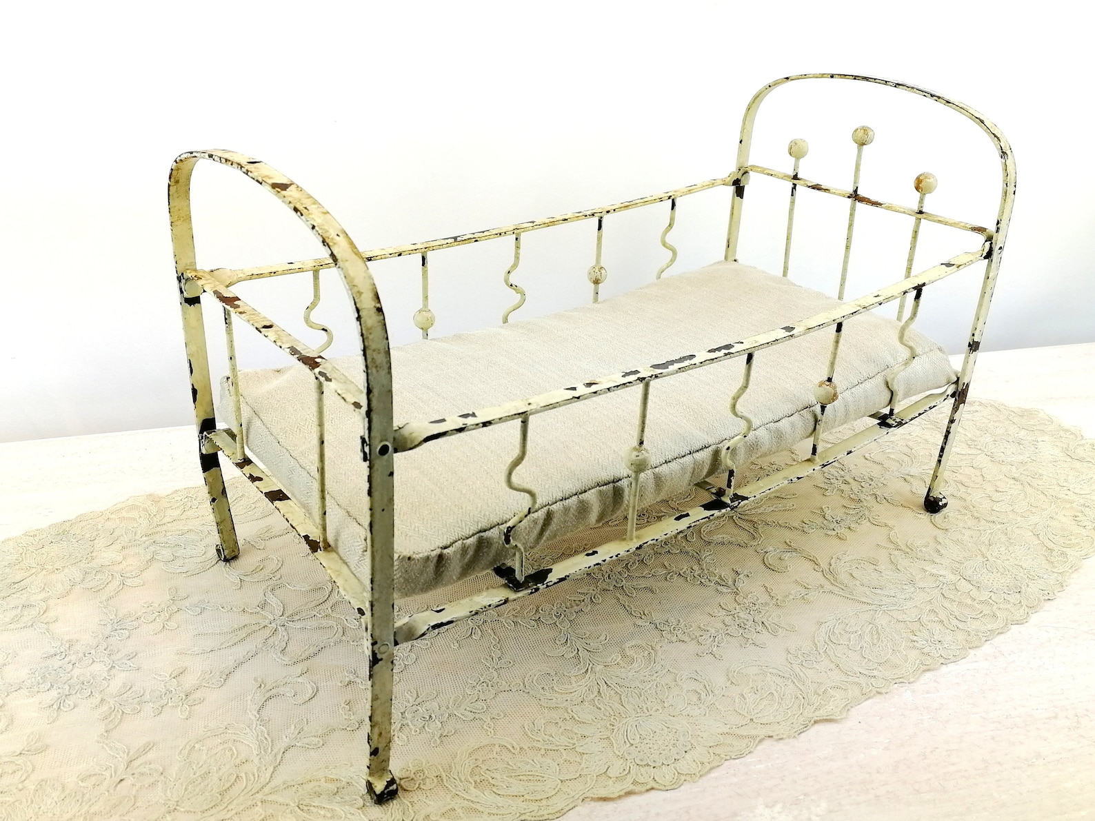 Antique Doll Cot White Metal 13 by 7 Inches 1910s German - Etsy