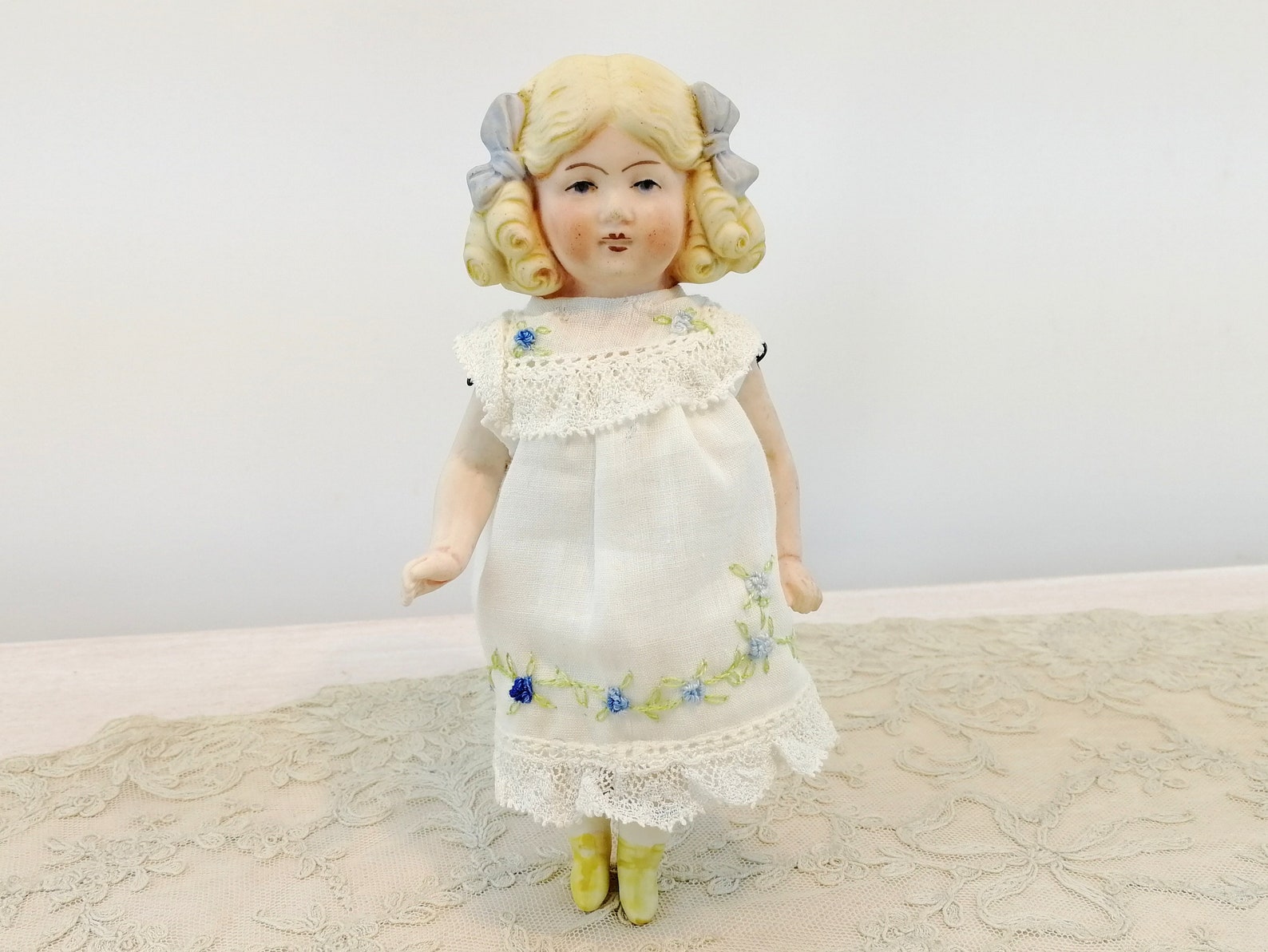 Hertwig All Bisque Dollhouse Doll 1980s Replica 6 - Etsy