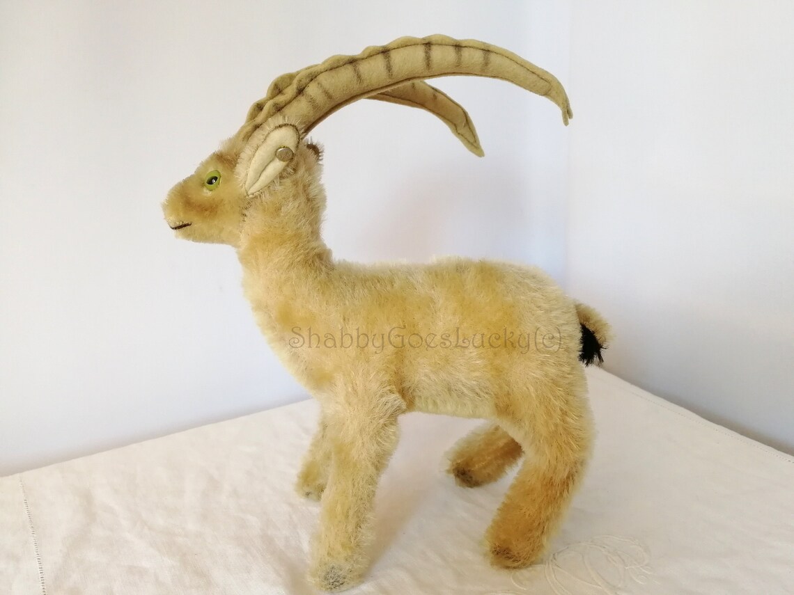 Steiff Capricorn Goat Named Rocky With Steiff Button Vintage | Etsy