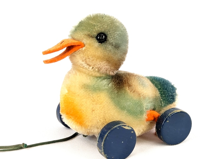 Steiff Duck on Wheels 7 Inches Vintage 1949 to 64 Made - Etsy