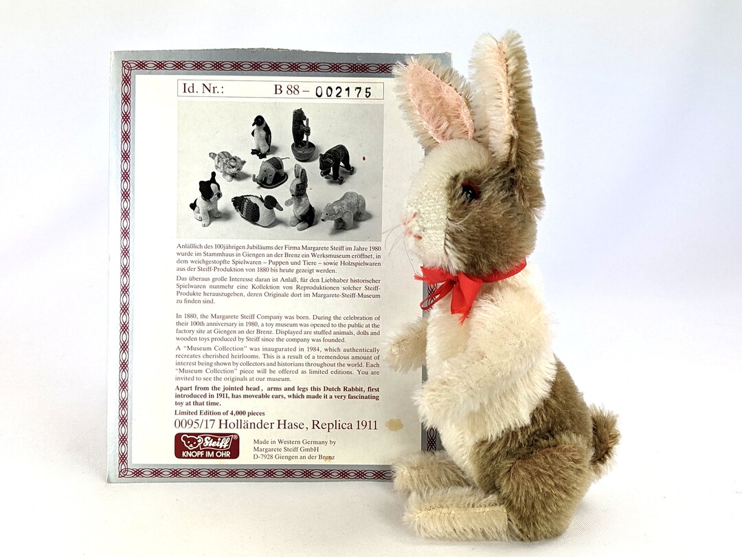 Steiff Dutch Rabbit 1911 Replica Museums Collection 1988 Made Mint - Etsy