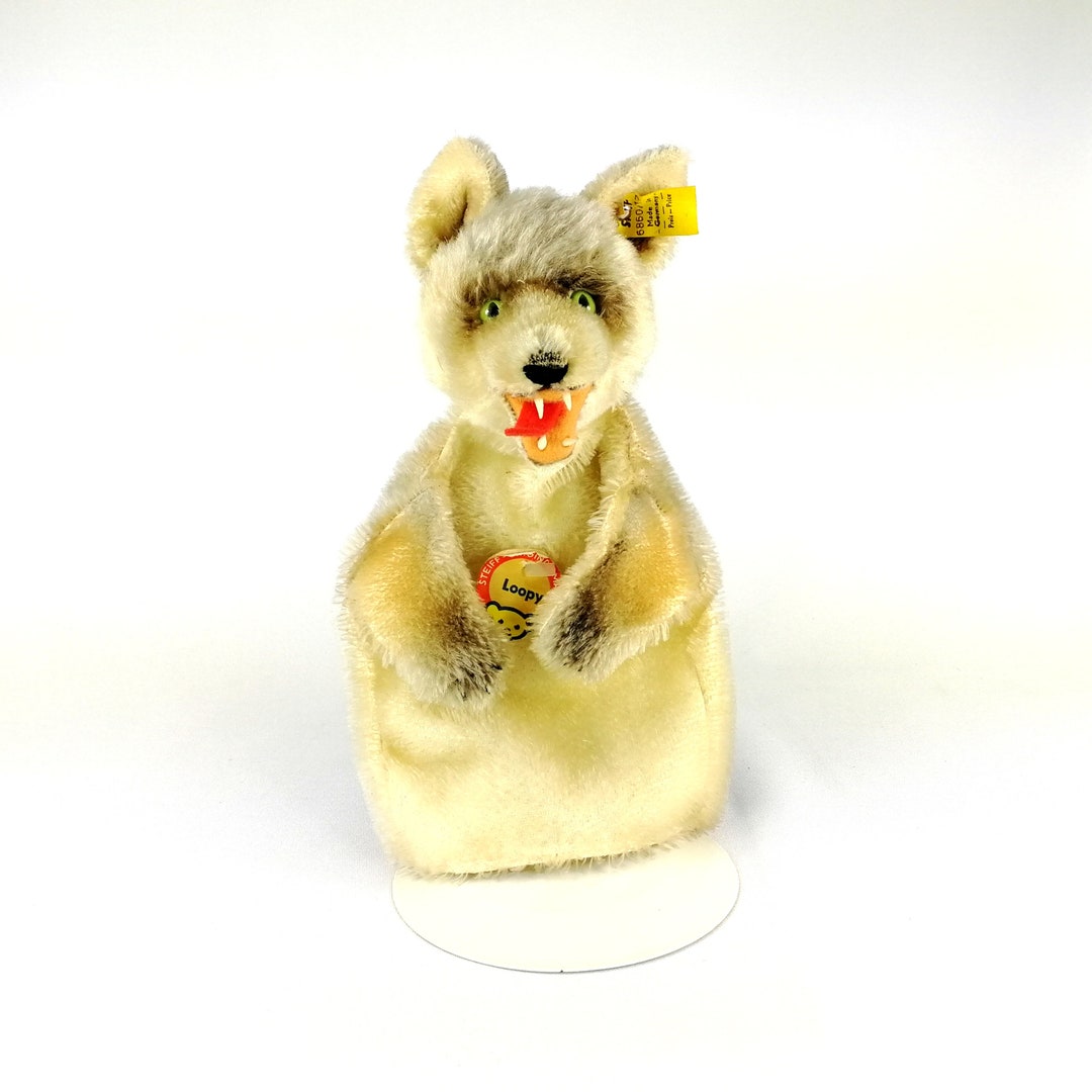 Steiff Wolf Hand Puppet With All Ids Vintage 1968 to 1978 Produced Last ...