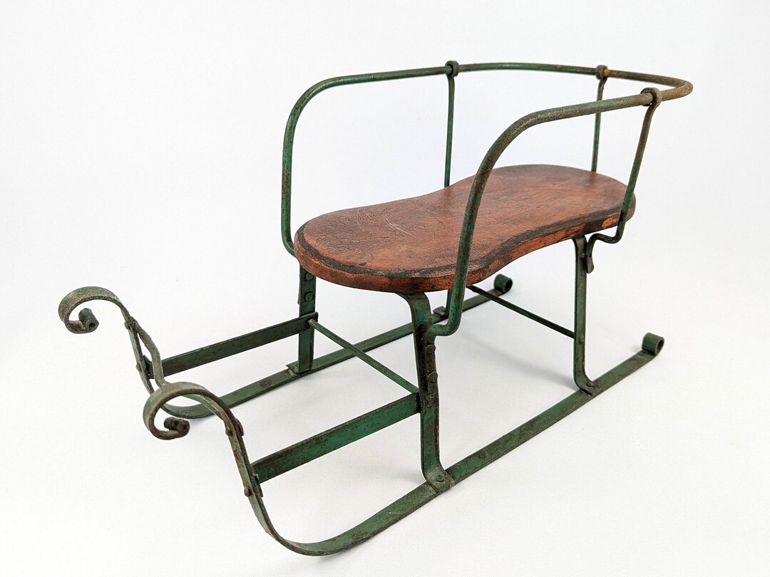 Doll Sled Sleigh Iron With Wooden Seat 14 Inches Long Spring - Etsy