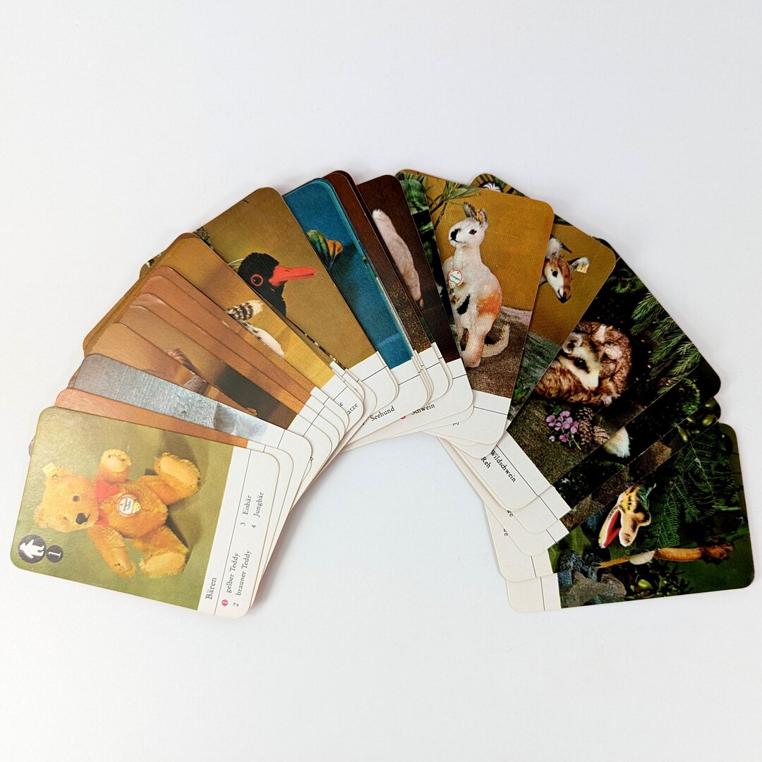 Steiff Animals Playing Cards Complete Set Deck Vintage 1970s Quartet - Etsy