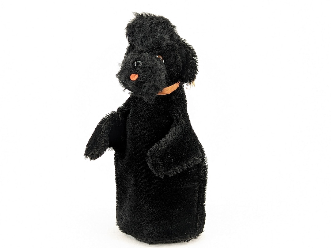 Steiff Black Poodle Hand Puppet With ID 1955 to 1965 Produced Excellent ...