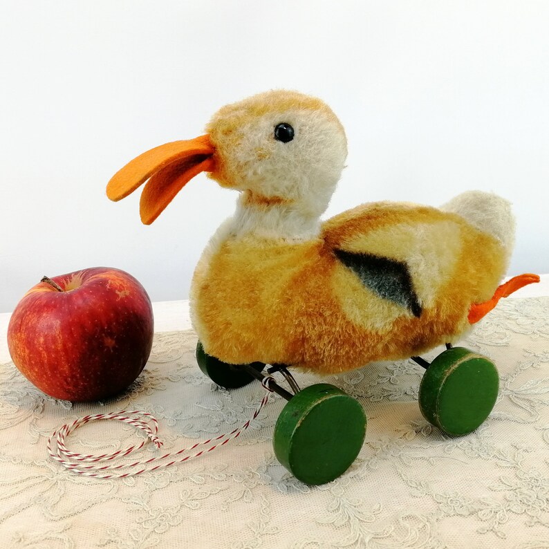 Steiff Duck on Wheels 7 Inches Vintage 1949 to 64 Made - Etsy