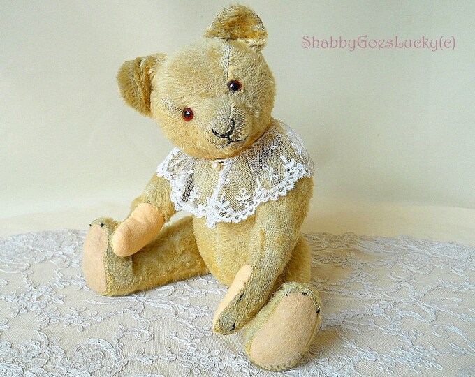 Old German Teddy Bear With Long Arms, Made of Yellow Mohair, Jointed ...