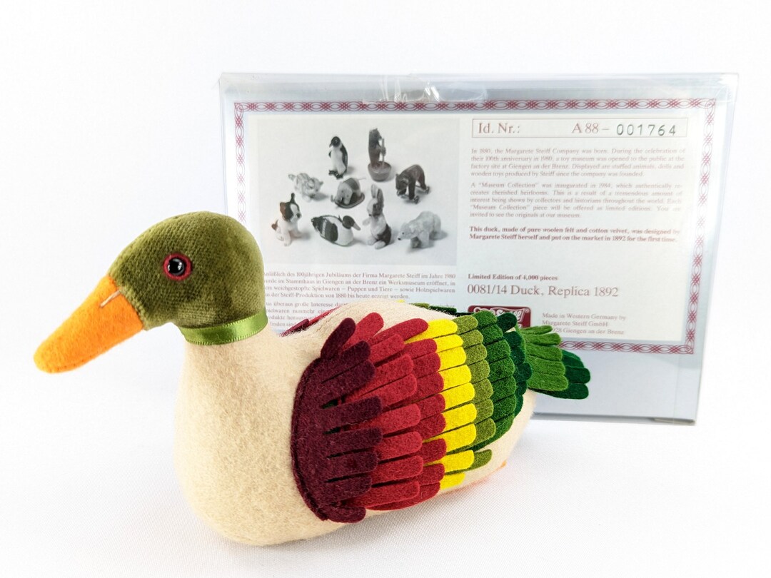 Steiff Duck 1892 Replica Mib Made of Felt Vintage 1988 Museum ...
