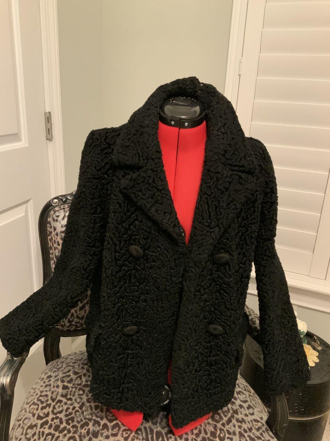 Vintage 1950's Find! Curly Lamb Coat With Satin Lining. Size Med/large ...