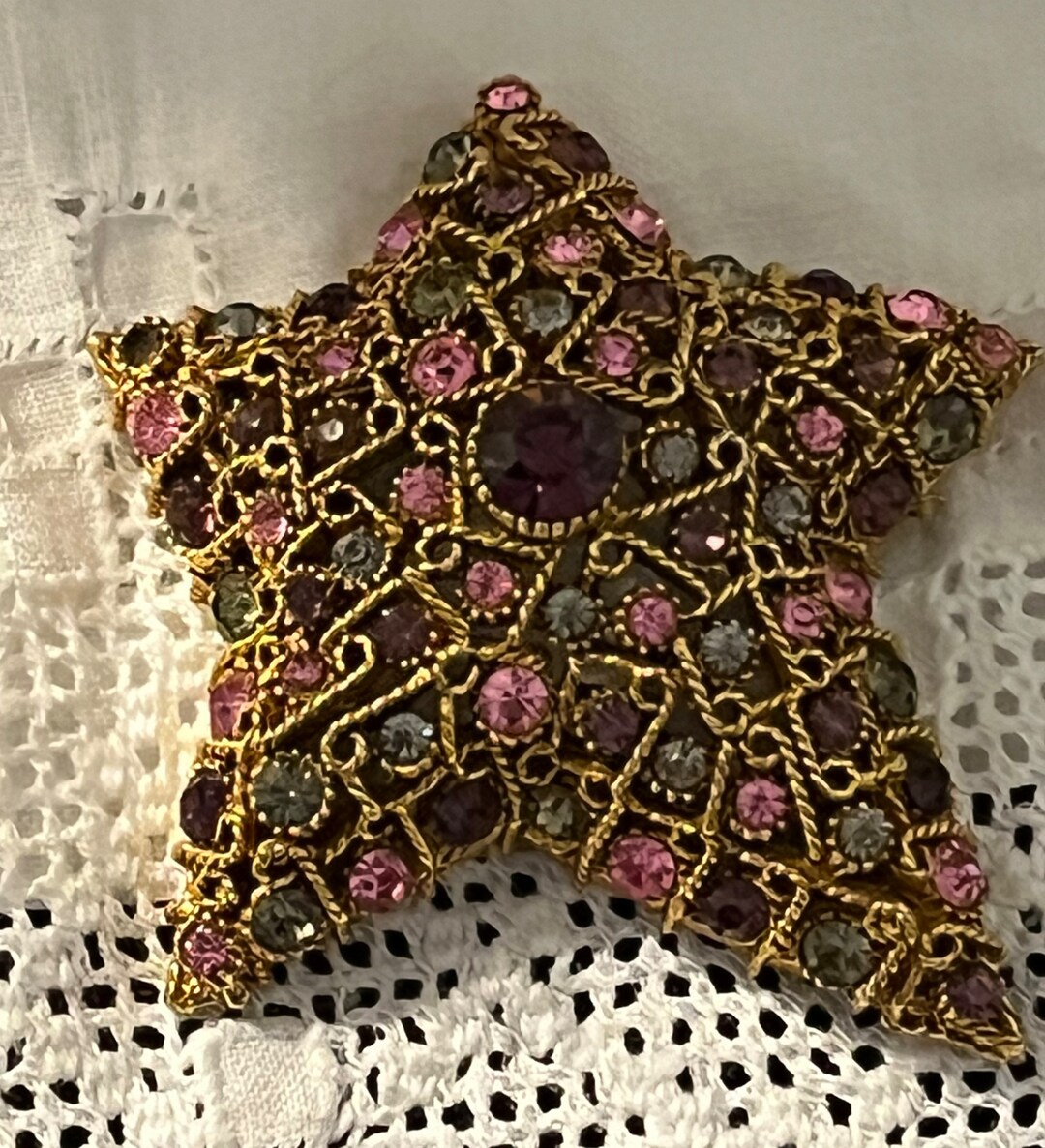 Vintage Carnival Style Star Shaped Pin - Etsy