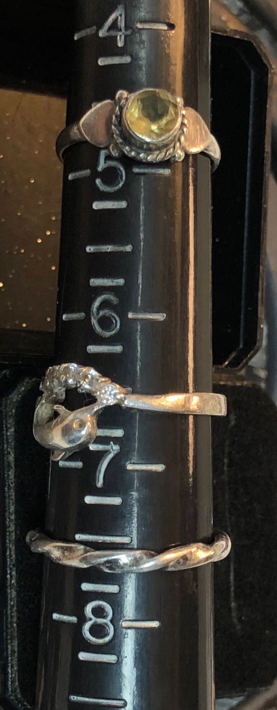 3 SILVER 925 Rings Lot - Gem