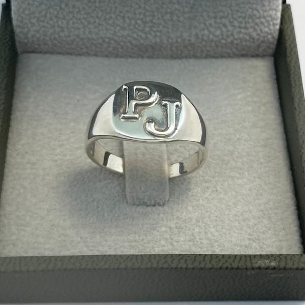 Mens Initial Ring - Etsy