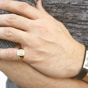 Pinky Ring .unisex Monogram Ring. Initials Ring. Gold Monogram Ring ...