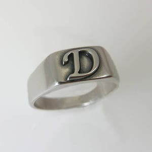 Sterling Silver Ring. Silver Monogram Ring. Signet Silver Ring ...
