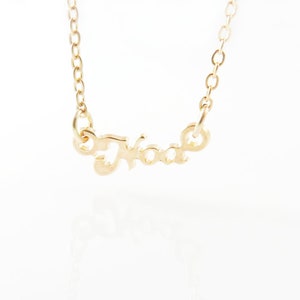 Super Small Name Necklace. Tiny Gold Name Necklace. Gold Personalized ...