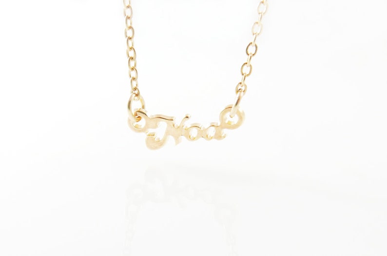 Super Small Name Necklace. Tiny Gold Name Necklace. Gold - Etsy
