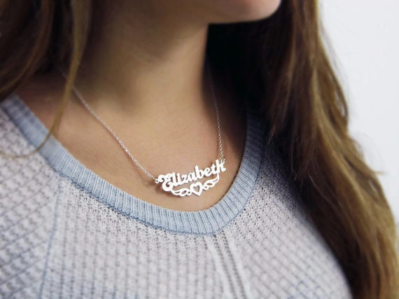 Silver Name Necklace. Angel Name Necklace. Sterling Silver 925 Name ...