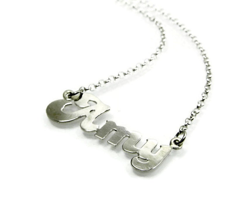 Silver name necklace. Personalized necklace. Sterling silver | Etsy