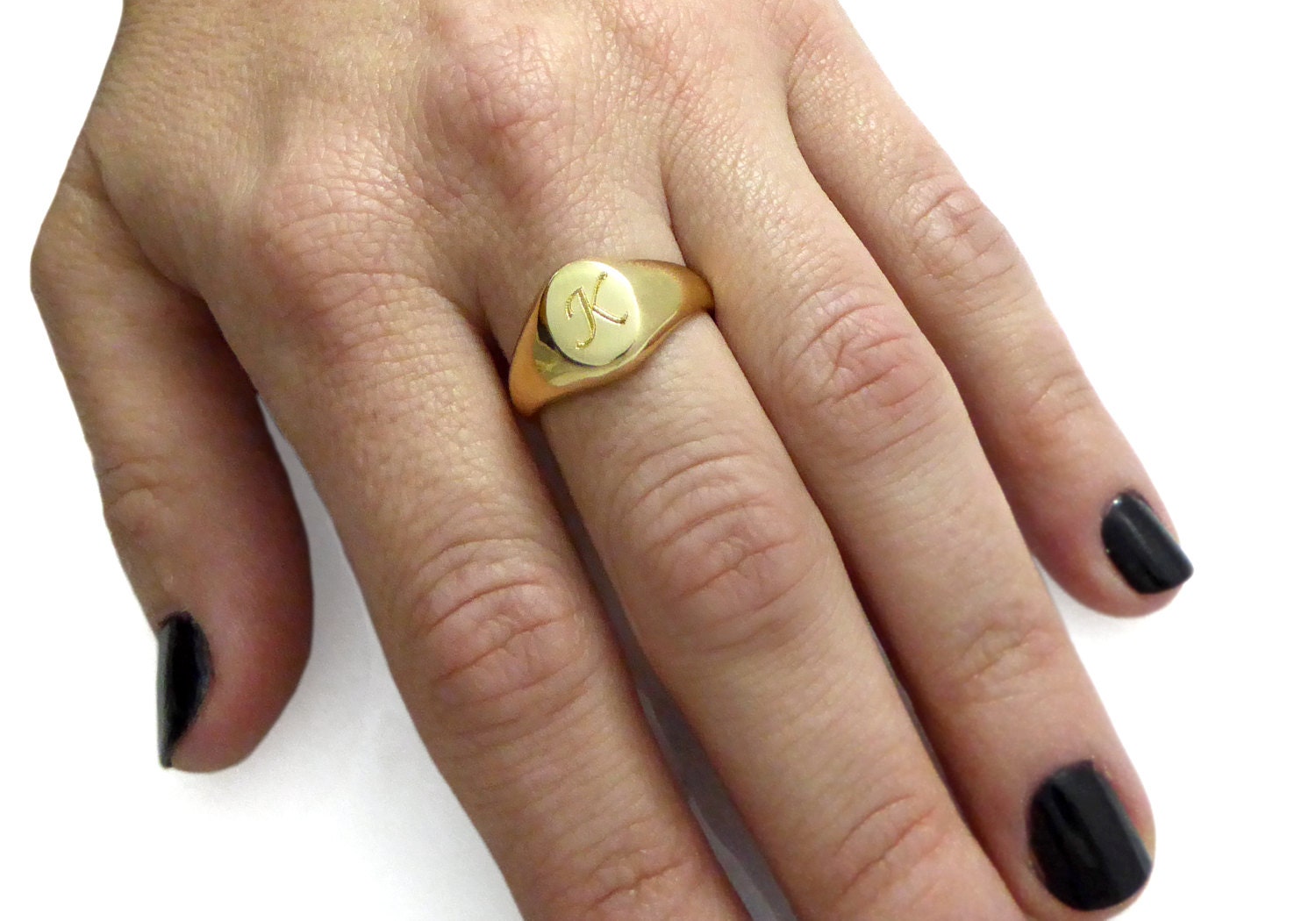 Gold Monogram Ring personalized Ring Unisex Ring | Etsy