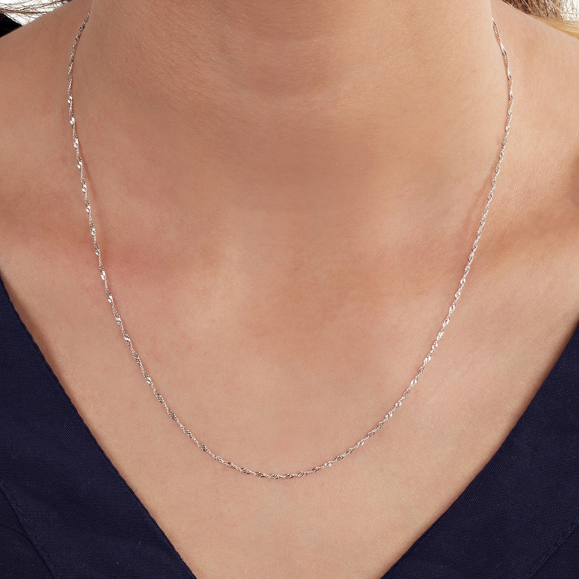 14k Gold Chain Gental Necklace White Gold Necklace - Etsy