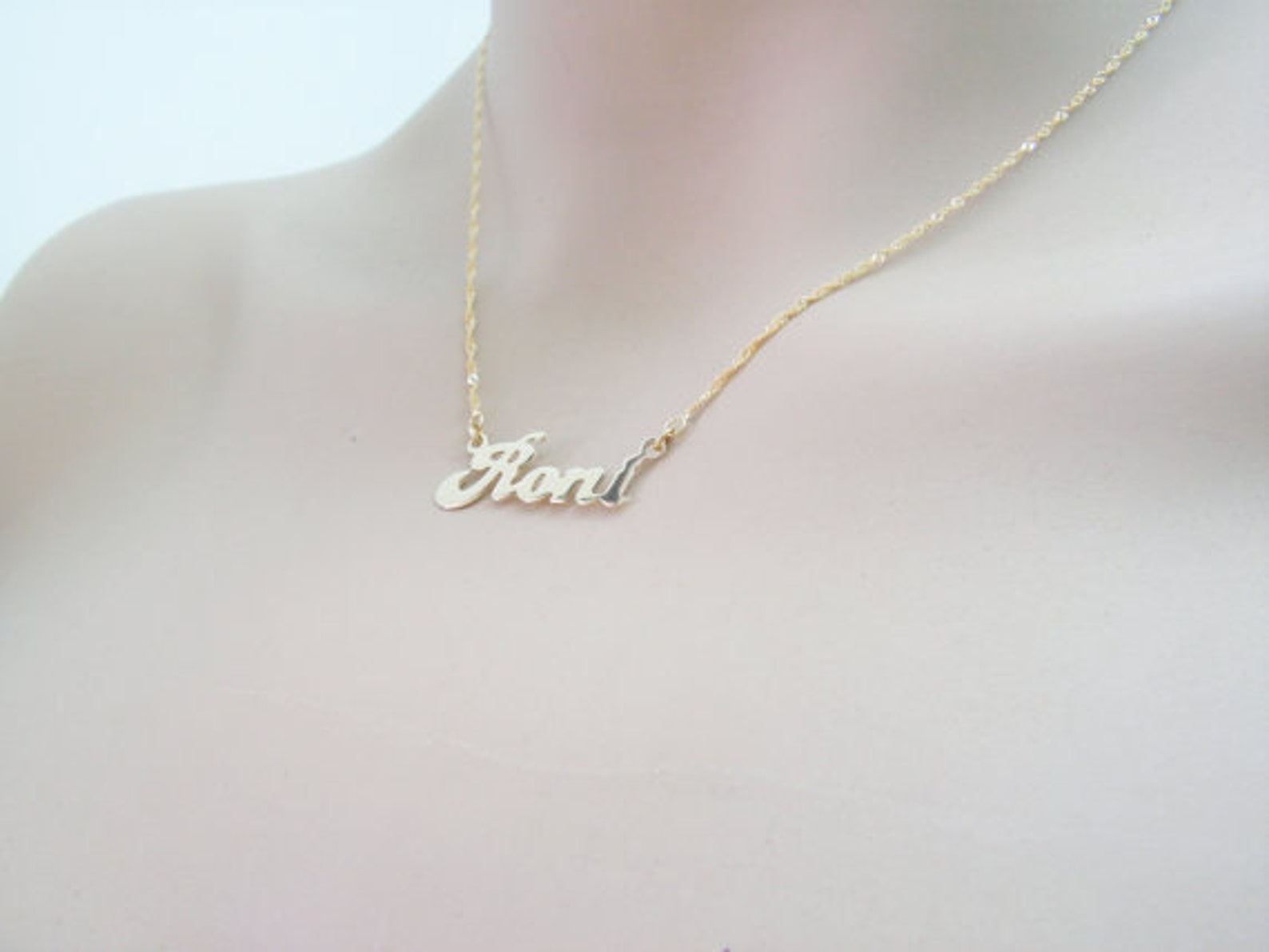 14K Gold Name Necklace. 14k Name Gold Necklace. Gold Necklace. | Etsy