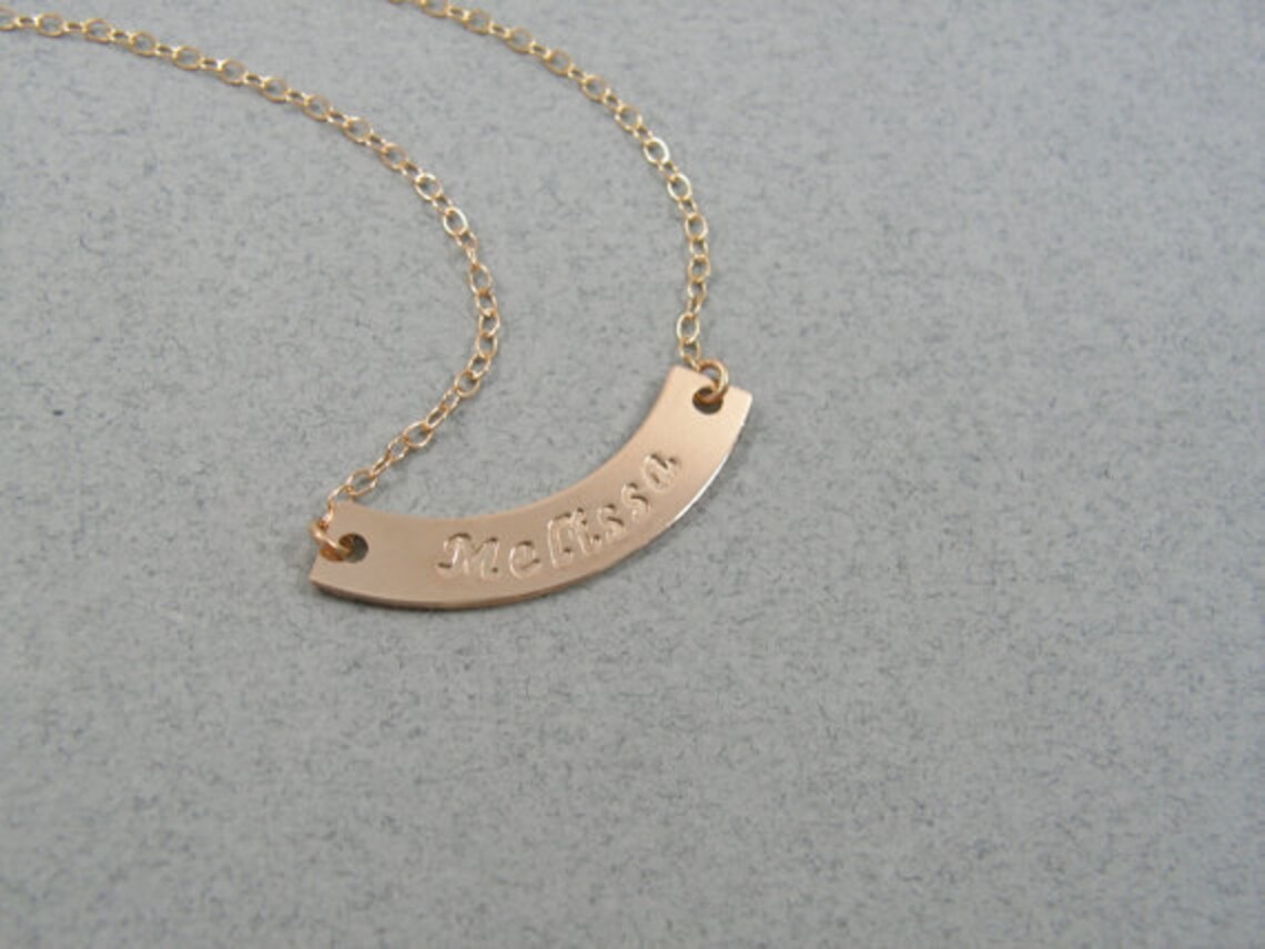 Gold Name Necklace. Personalized Gold Name Plate Necklace. - Etsy