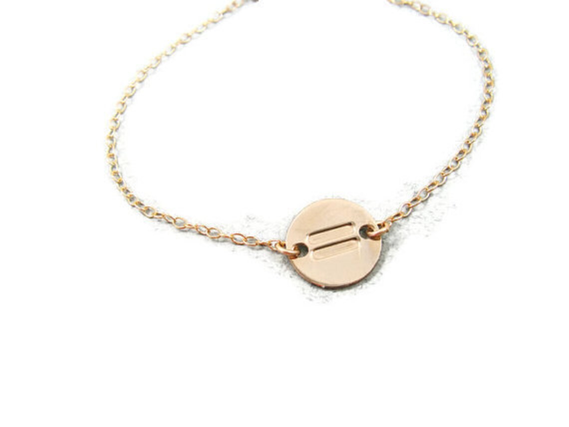 Equality Gold Bracelet. Small Disc Gold Bracelet. Symbol Disc Bracelet ...