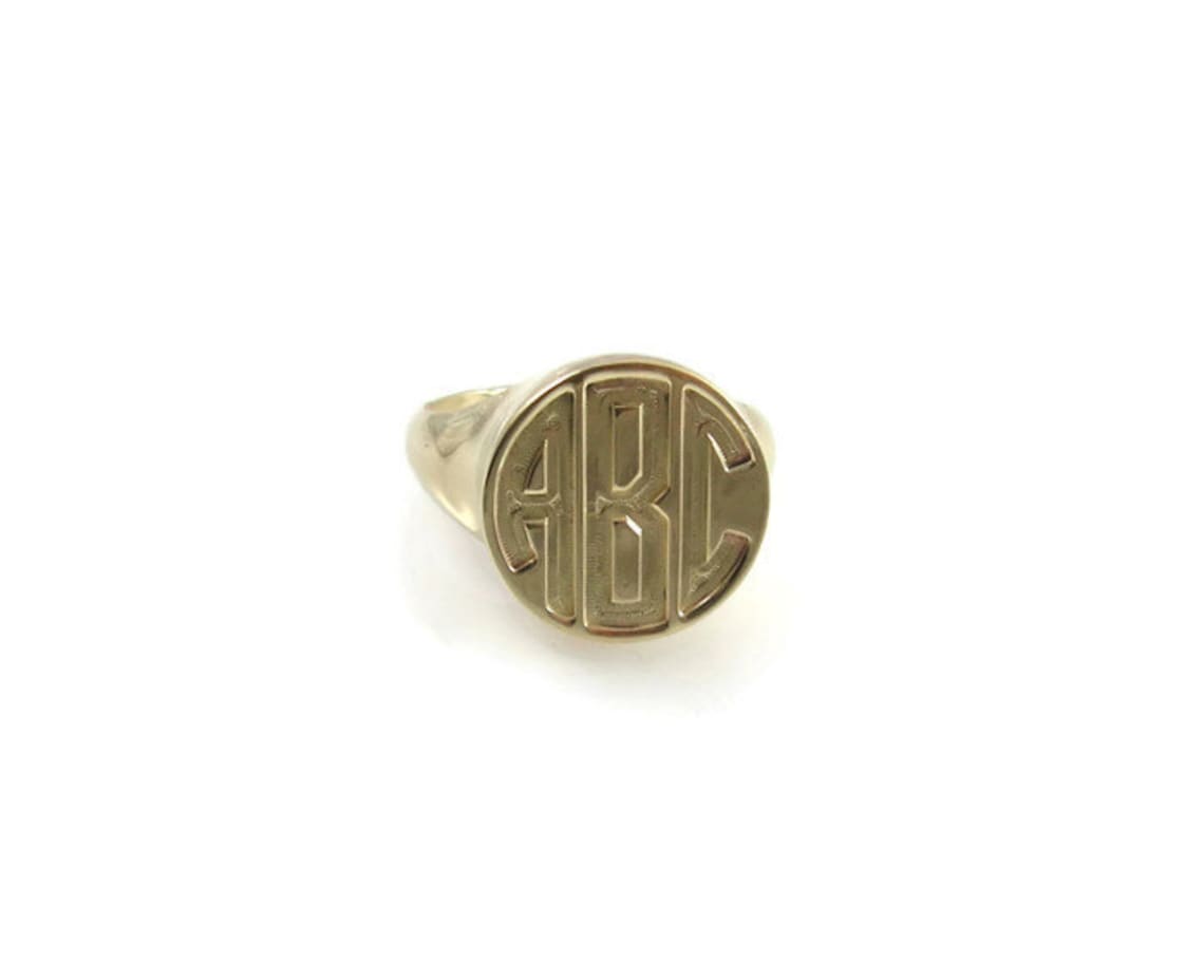 Monogram Ring. Gold Monogram Ring. Unisex. Women Ring. Initial - Etsy