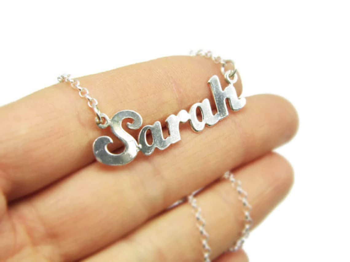 Name Necklace. Silver Name Necklace. Personalized Sterling Silver Name ...
