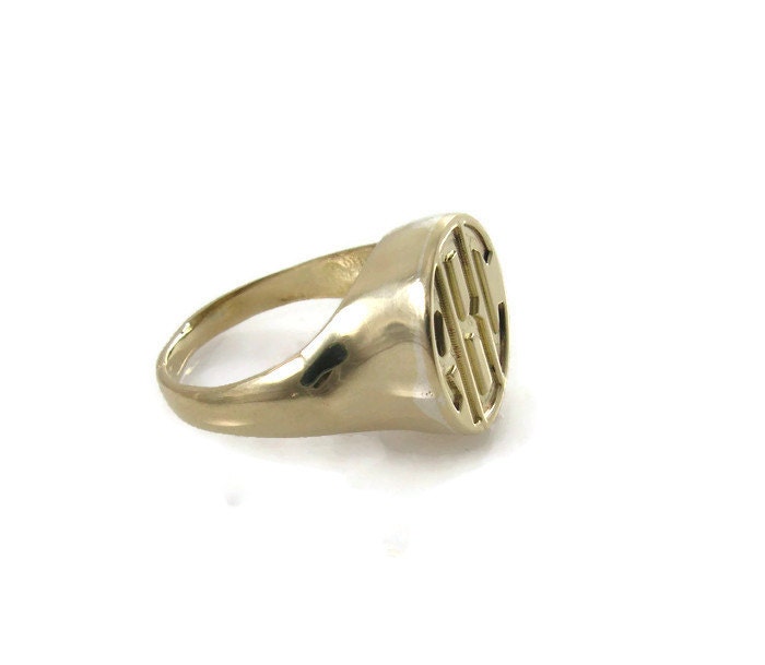 Monogram Ring. Gold Monogram Ring. Unisex. Women Ring. Initial - Etsy