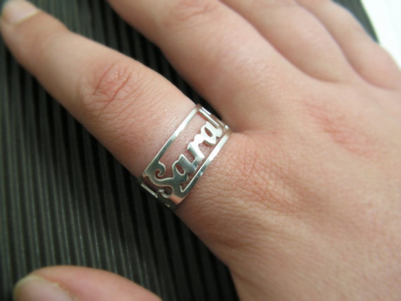 Name Ring. Sterling Silver Ring. Personalized Ring. Word Ring. - Etsy