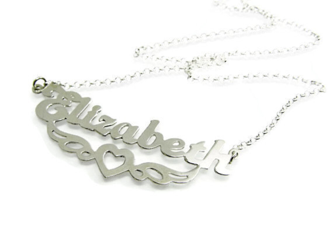 Silver Name Necklace. Angel Name Necklace. Sterling Silver 925 Name ...