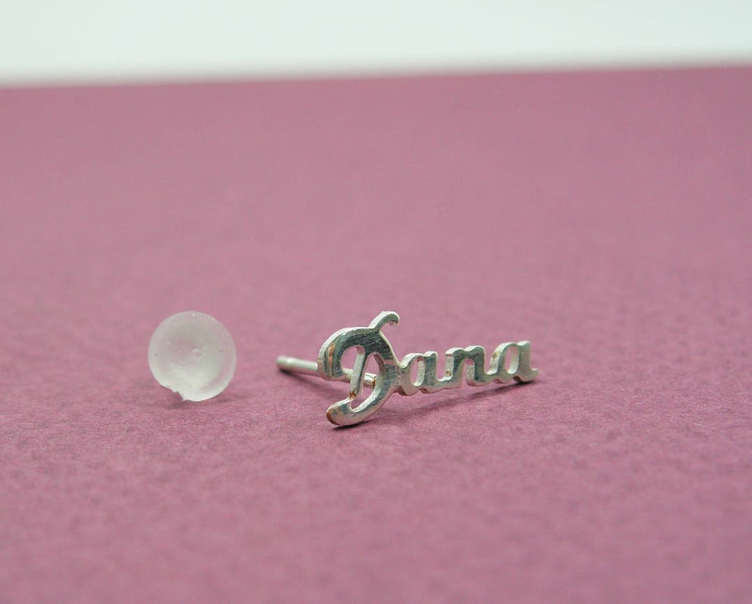 Silver Name Earrings. Monogram Earrings. Initial Earrings. Personalized ...
