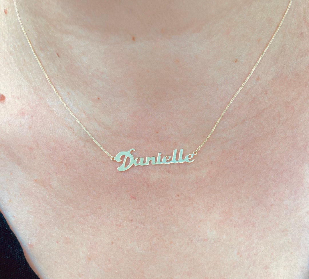 14k Gold Name Necklace. Real Gold Name Necklace. Gold Personalized Name ...