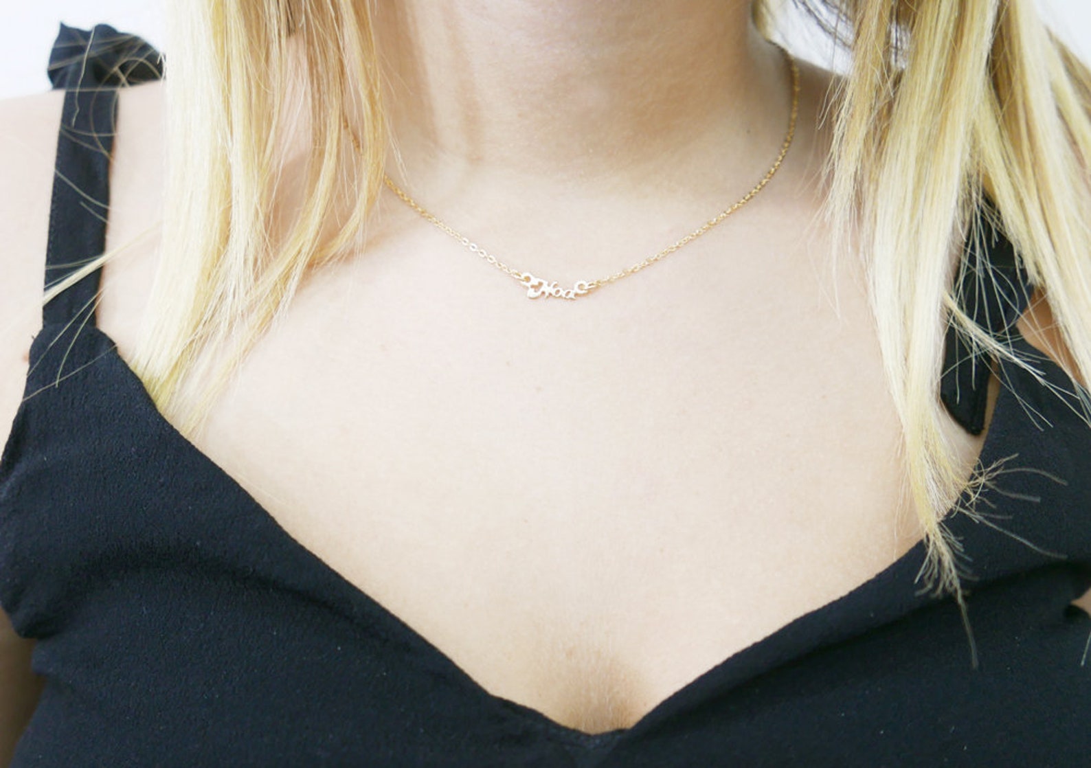 Super Small Name Necklace. Tiny Gold Name Necklace. Gold - Etsy
