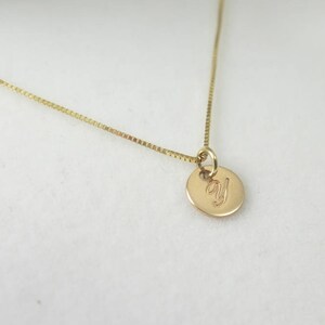 Very Tiny 14k Gold Necklace. Initial Pendant. Letter Charm Necklace ...